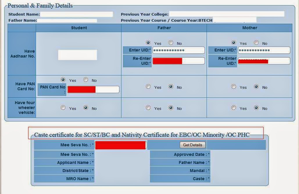 Ap epass status Andhra Pradesh scholarship Application