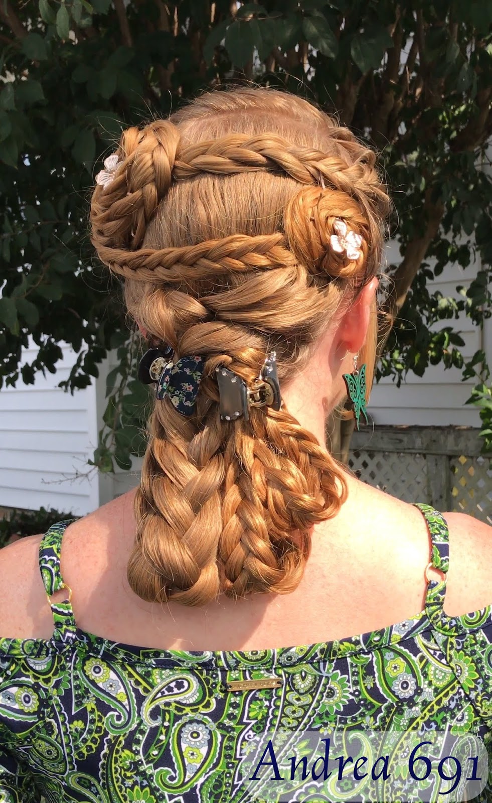 Braids & Hairstyles for Super Long Hair: Lovely Braided Roses Style