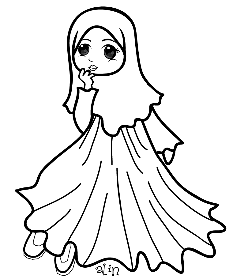 Ana Muslim Cartoon Coloring Coloring Pages