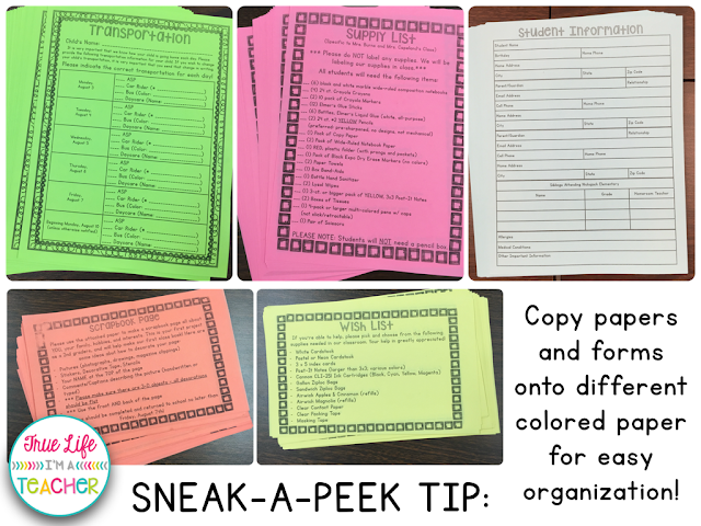 The Primary Peach: Back to School: Organizing Sneak-a-Peek with Stations