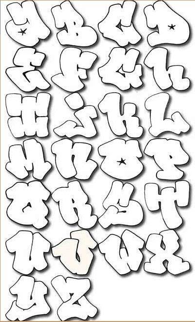Art Design: Airbrush alphabet bubble stencils