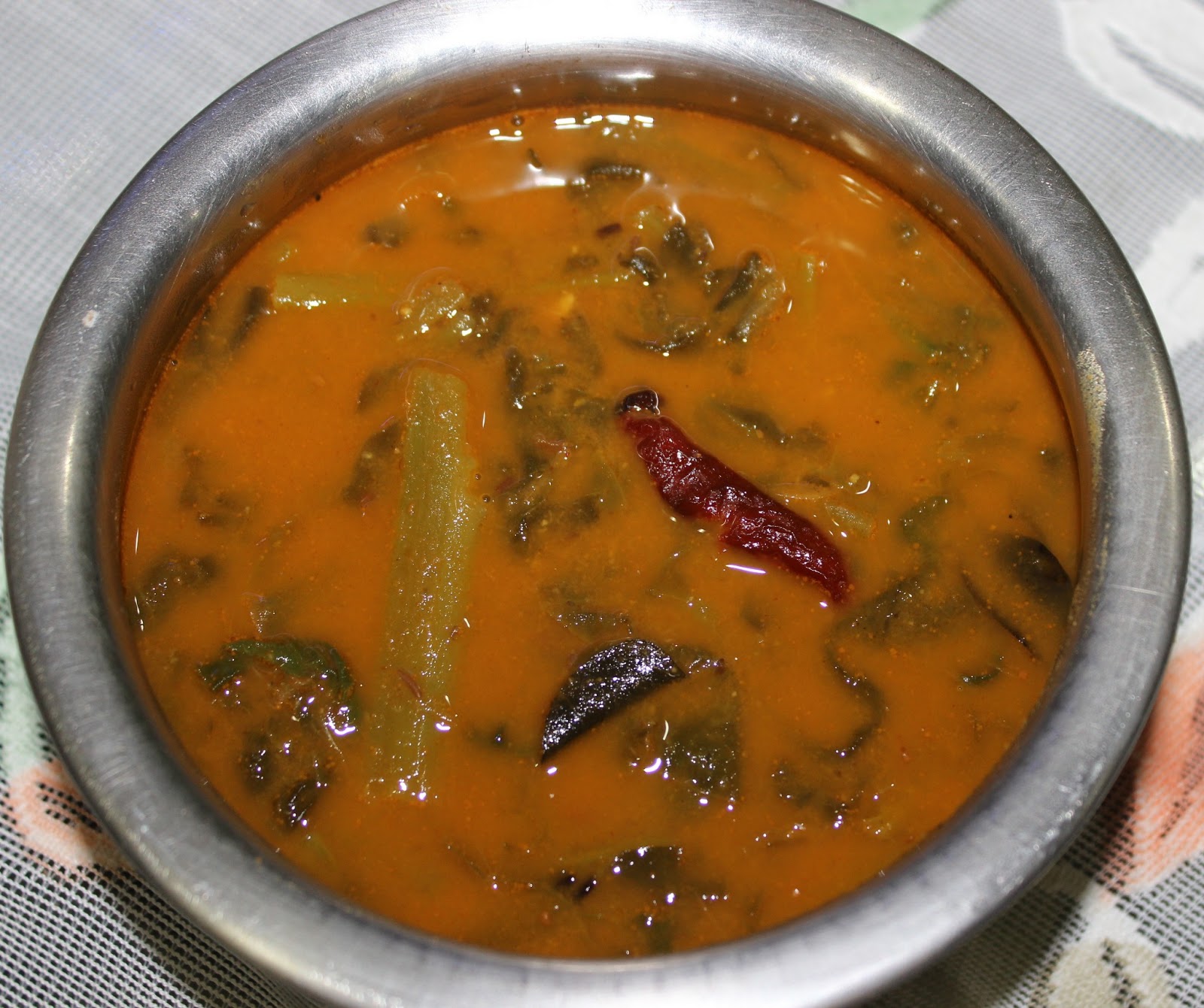 Deepa's Rasoi: Kudu - Basale Soppu Sambar (Indian Spinach Curry ...