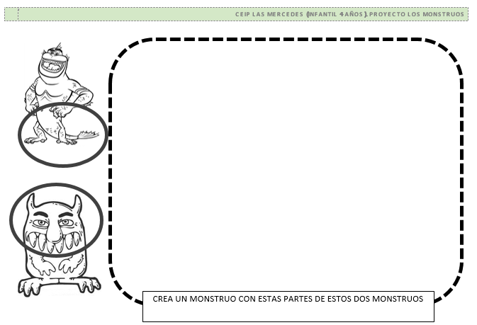 La magia de mirar: FICHAS EXTRA PROYECTO LOS MONSTRUOS
