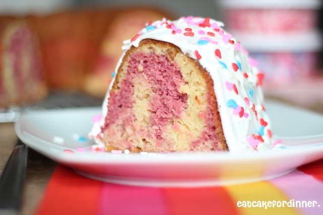 Eat Cake For Dinner: White Chocolate Raspberry Swirled Cake