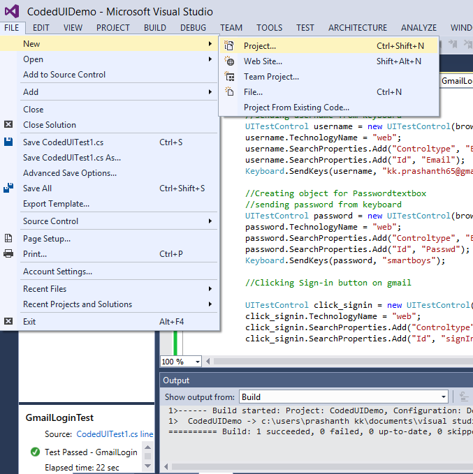 Automationplace: Hand Coded in Coded UI test using C# With Gmail Login Demo