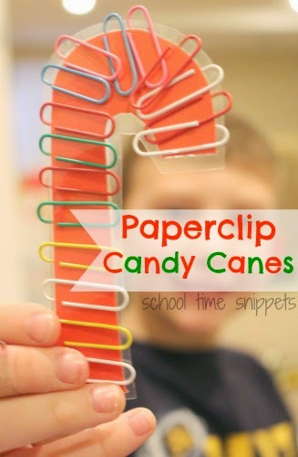 Paperclip Candy Cane Patterns Fine Motor Activity | School Time Snippets