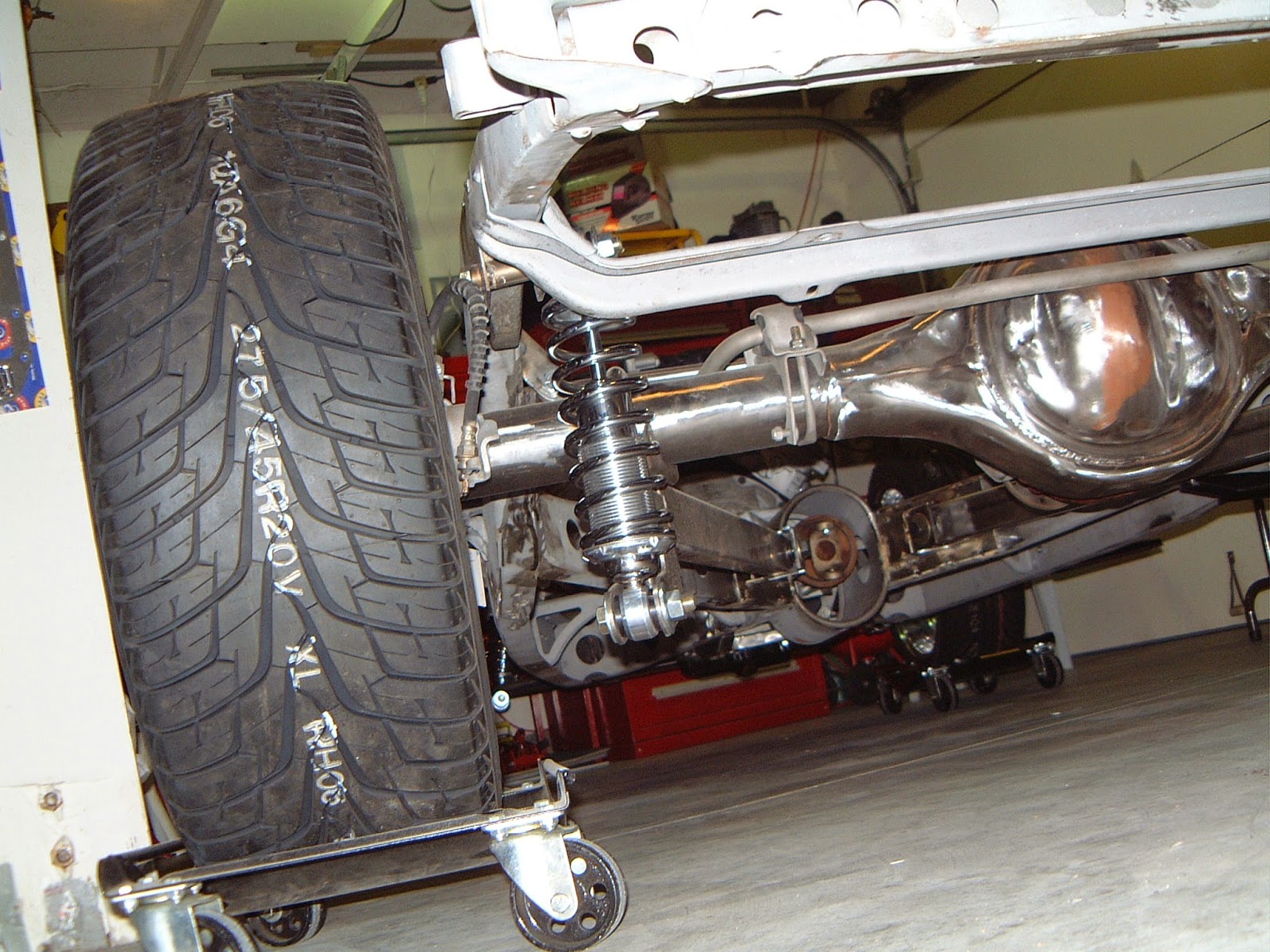 1937 Plymouth: Rear Coil Over Shocks installed.