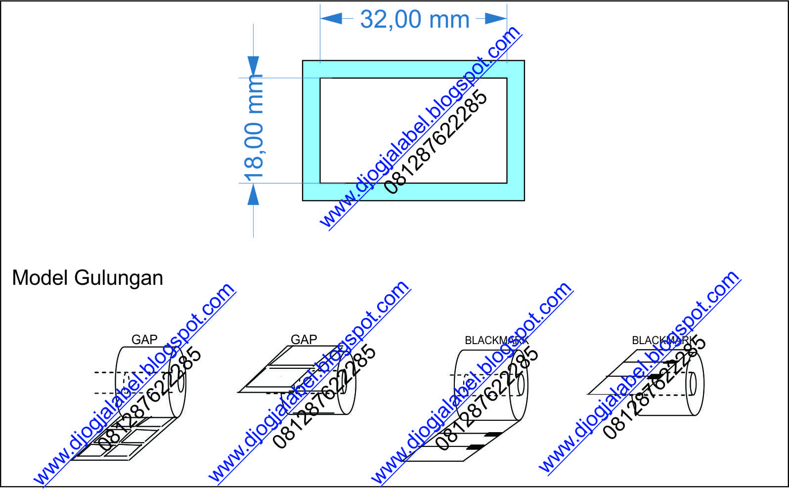 Label Barcode Ukuran 18mm X 32mm