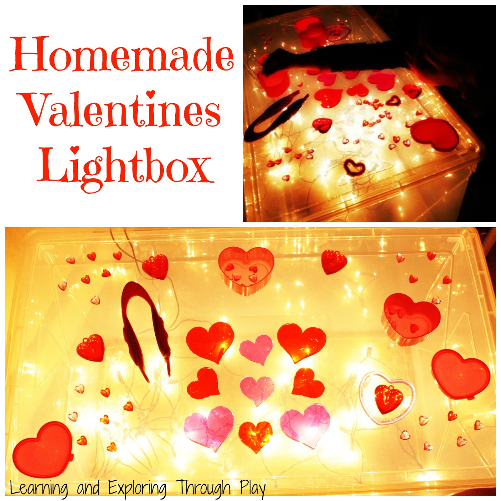 Learning and Exploring Through Play: Valentines Lightbox