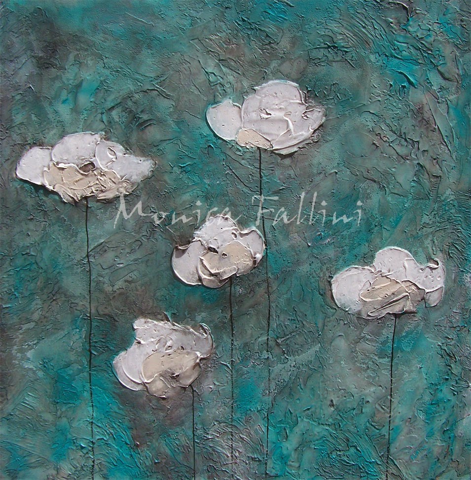 Paintings by Monica Fallini: Vintage Poppies & Red Roses floral art by ...