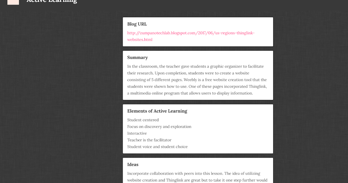 T Miller's Educational Insights : Active Learning Through Padlet
