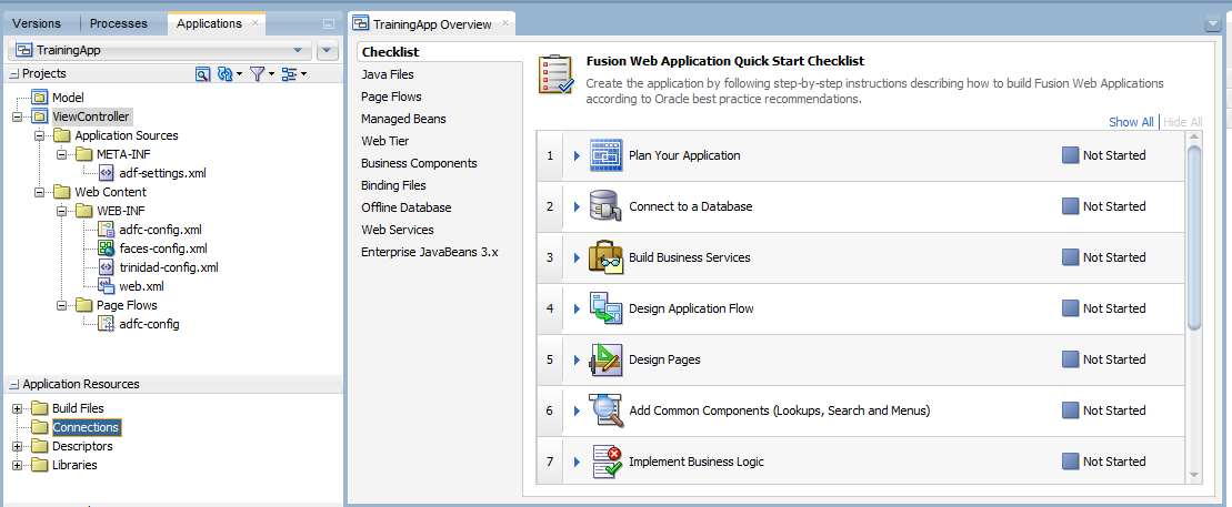 Develop with ADF: How to create ADF Application