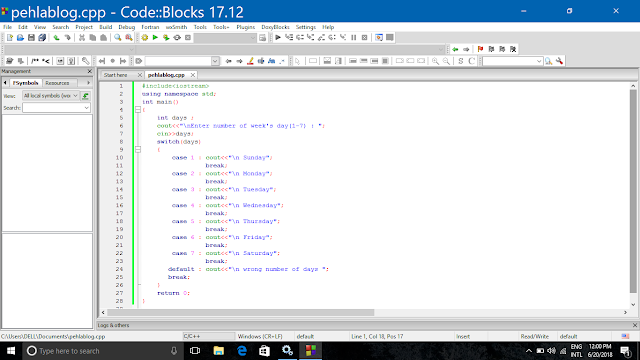 C Program To Input Number Of Weeks Day1 7 And Translate To Its Equivalent Name Of The Day