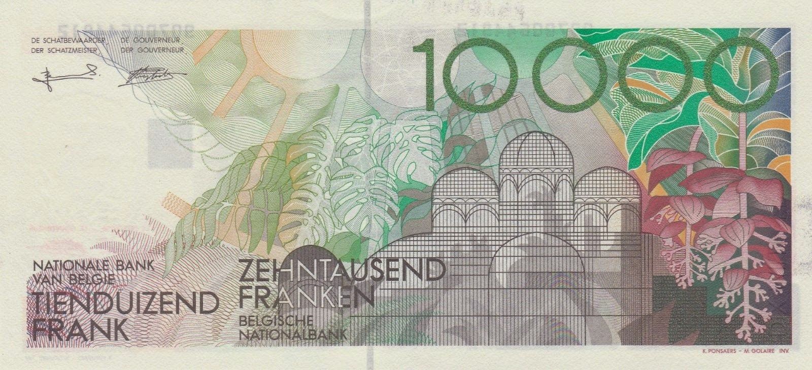 Belgium 10000 Francs banknote 1992 King Baudouin and Queen Fabiola ...