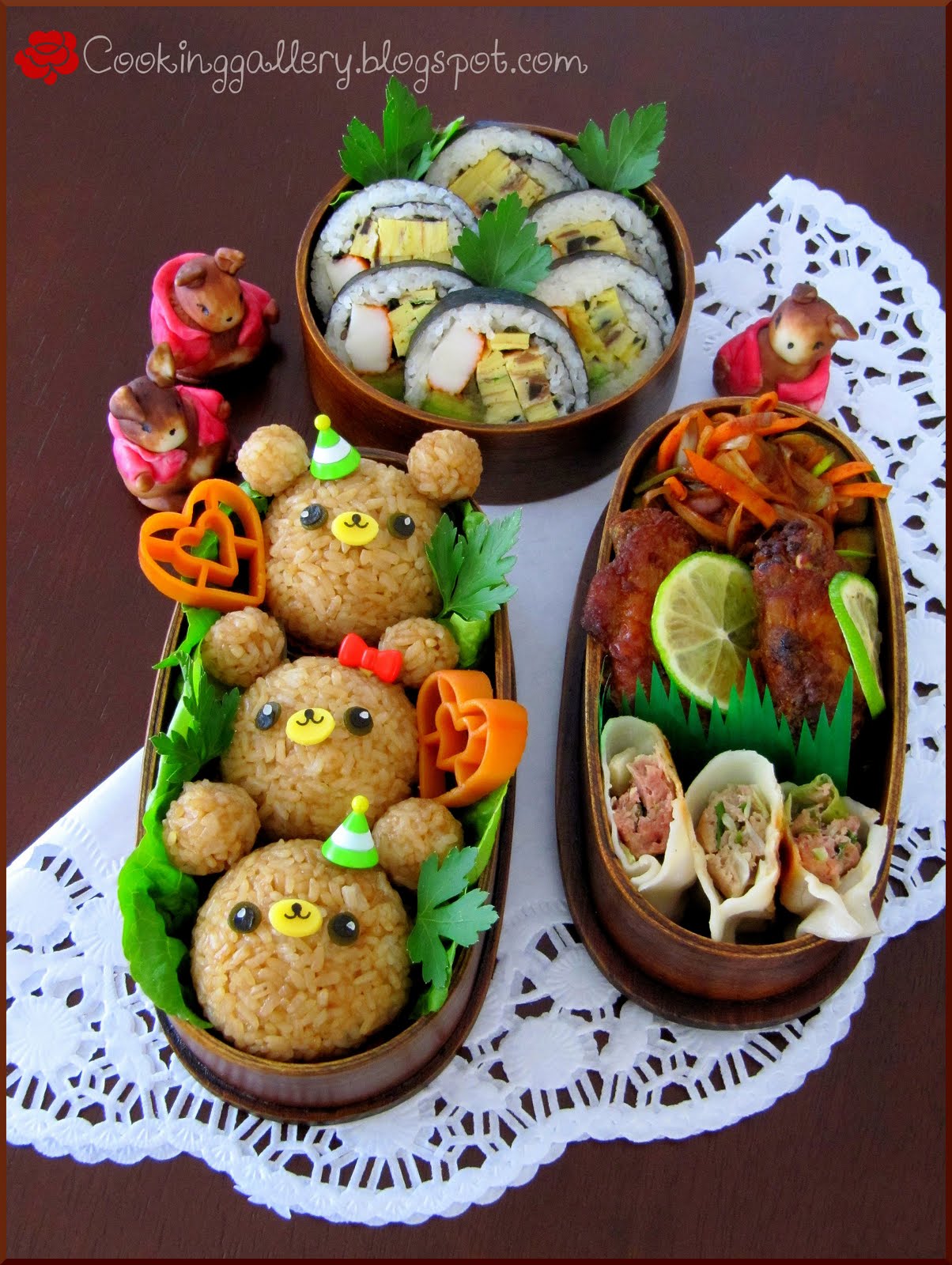 Happy Brown Bears Bento | Cooking Gallery