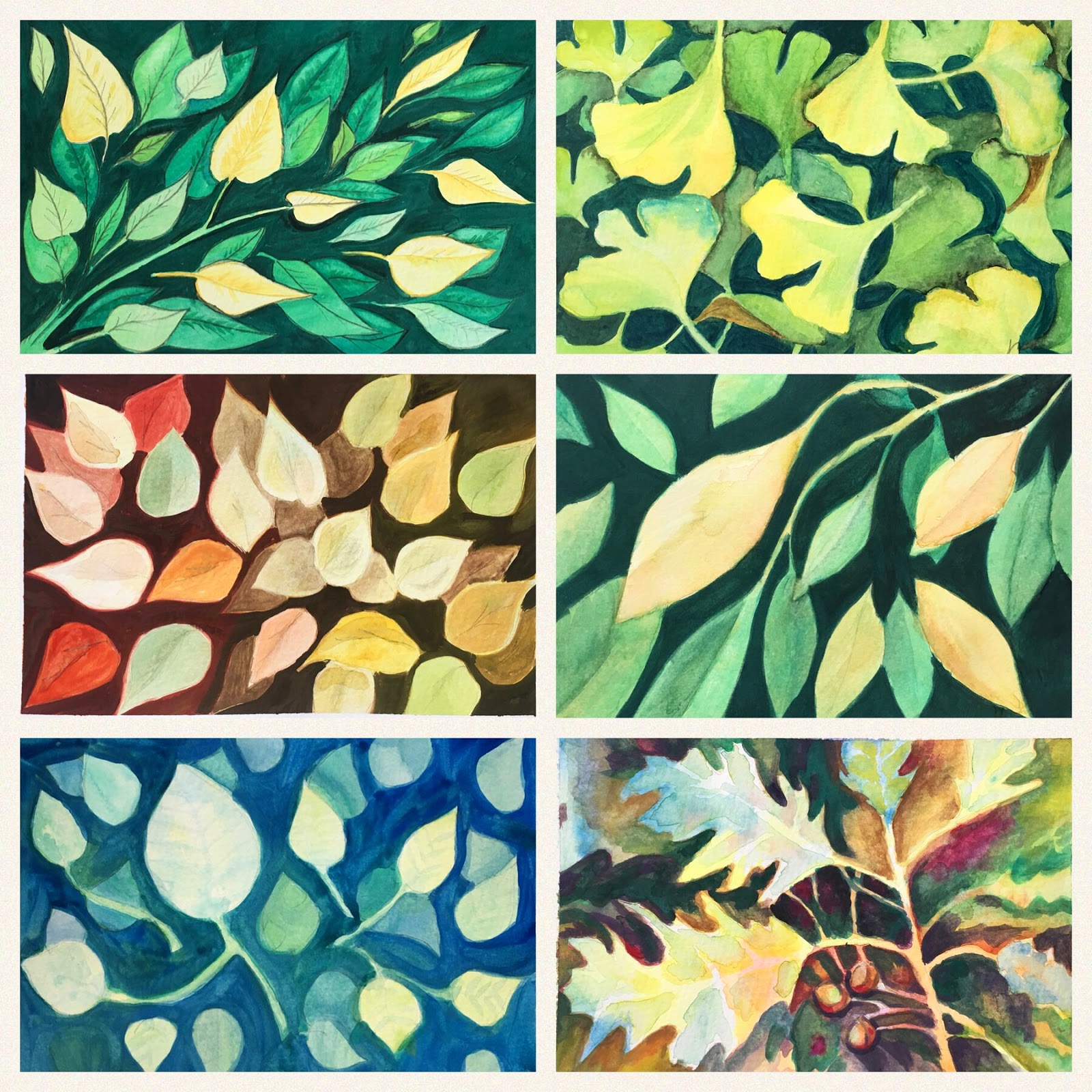 Art Room Britt: Negative Space Leaf Painting - Adult Class