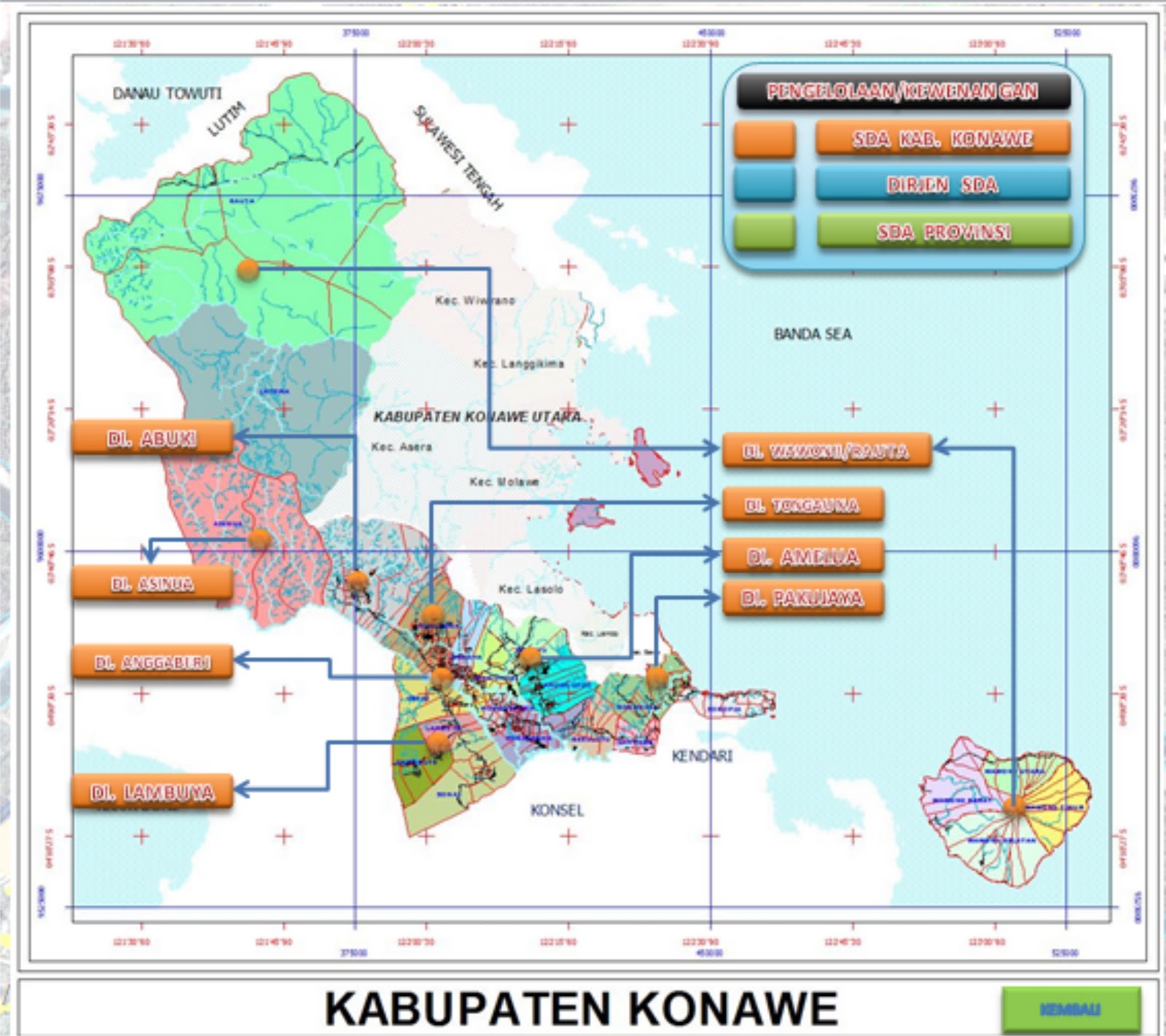 peta daerah irigasi kabupaten konawe di kewengan kabupaten konawe | garaber