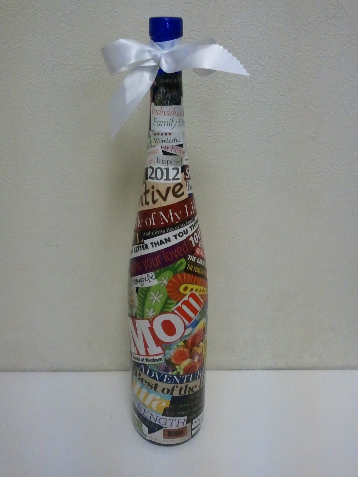 Tuscan Cabin: Mod Podge Wine Bottle