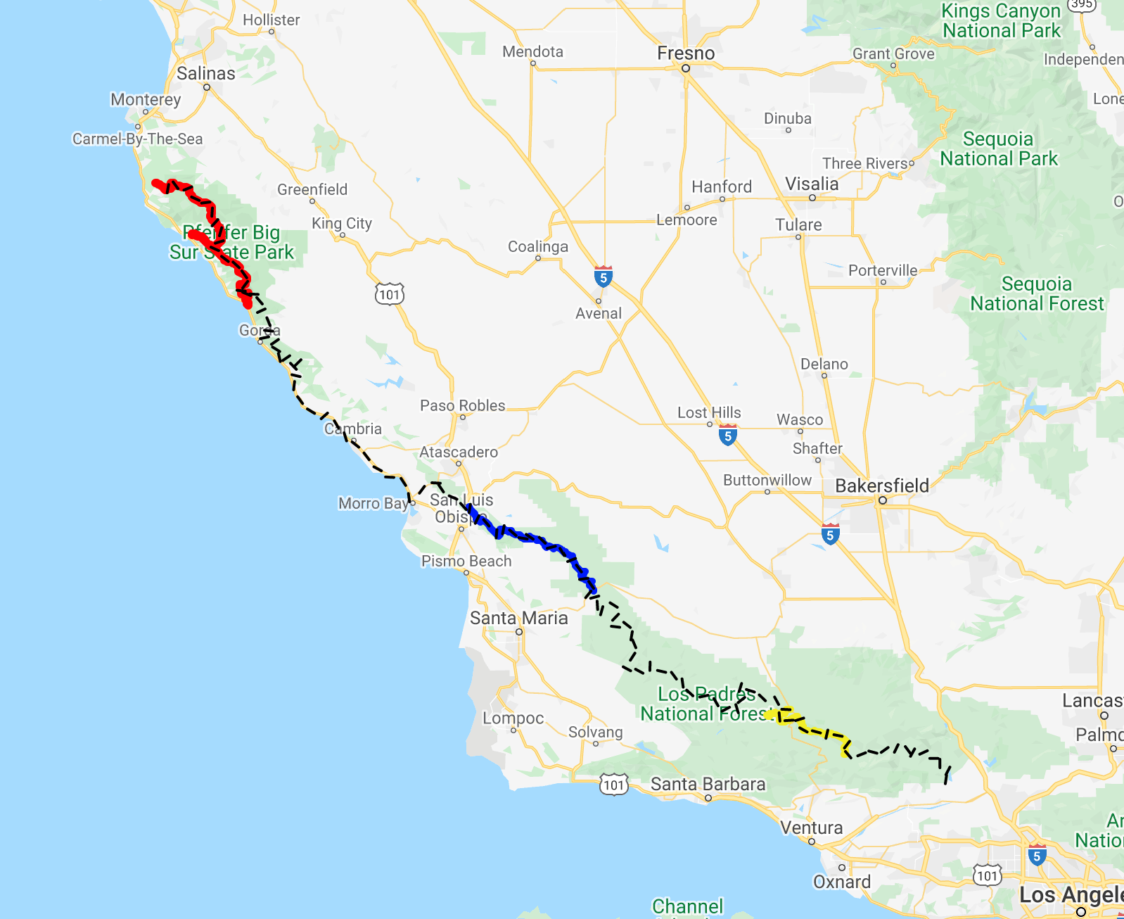 Section Hiking The Condor Trail: Lower Rancho Nuevo to Piedra Blanca ...