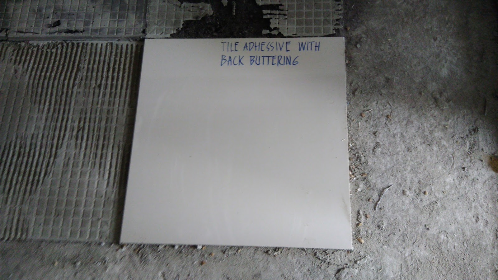 BUILDER'S JOURNAL: TILE INSTALLATION: NOTCHED TROWEL COMB TECHNIQUE