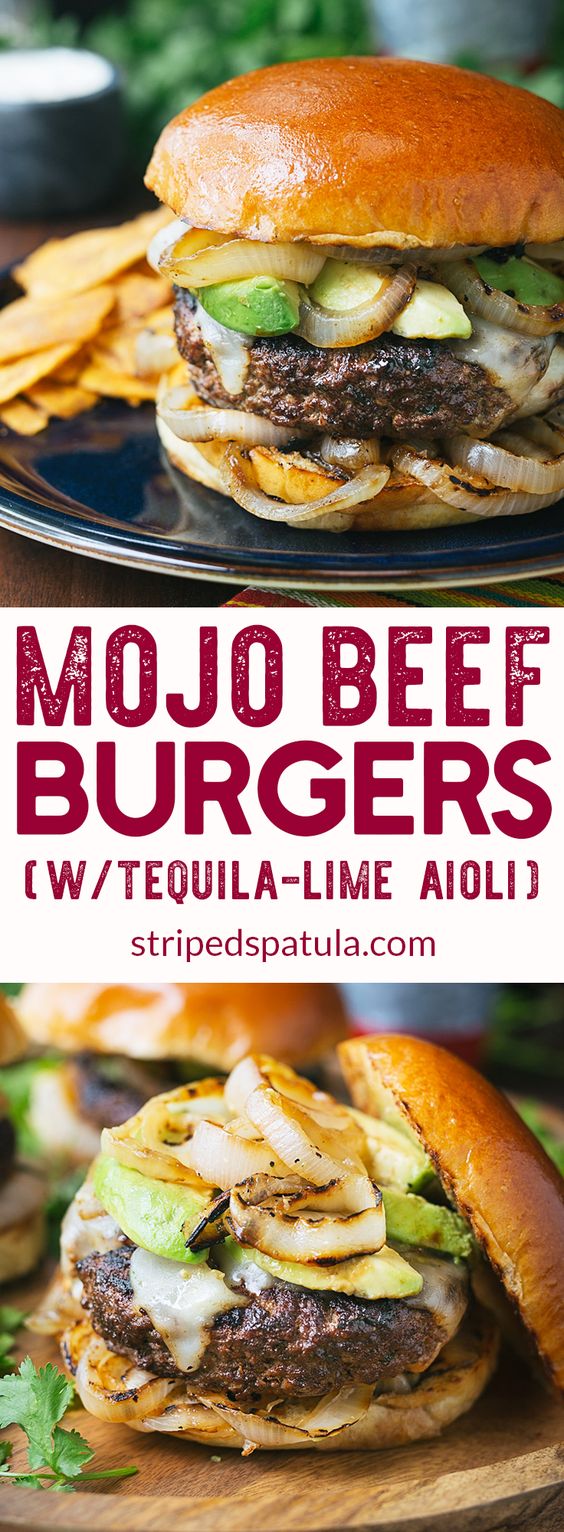 MOJO BEEF BURGERS WITH TEQUILA-LIME AIOLI - NEWS RECIPES