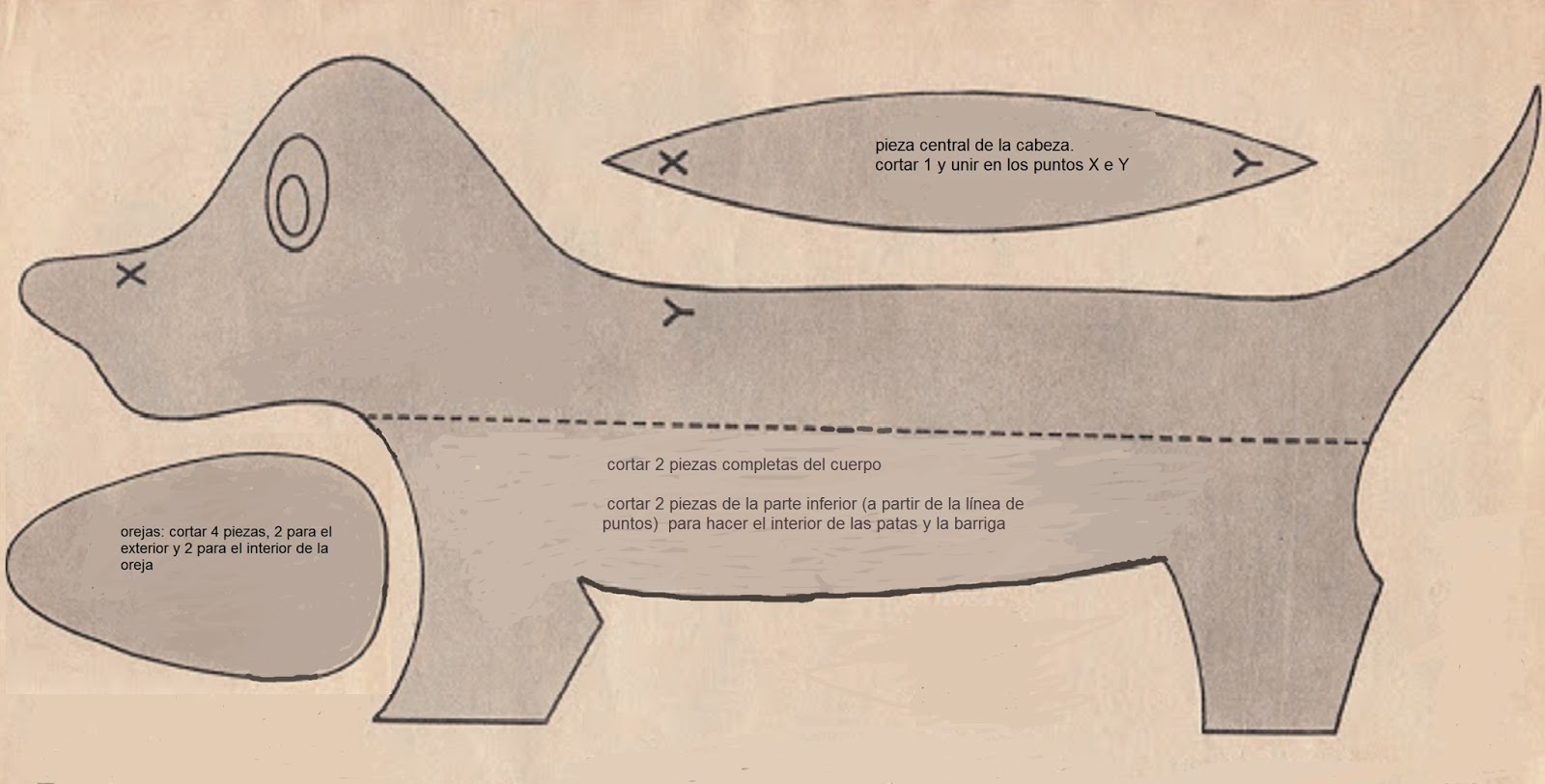 Patrón gratis: cojín con forma de perro (varios modelos) – yo elijo Coser