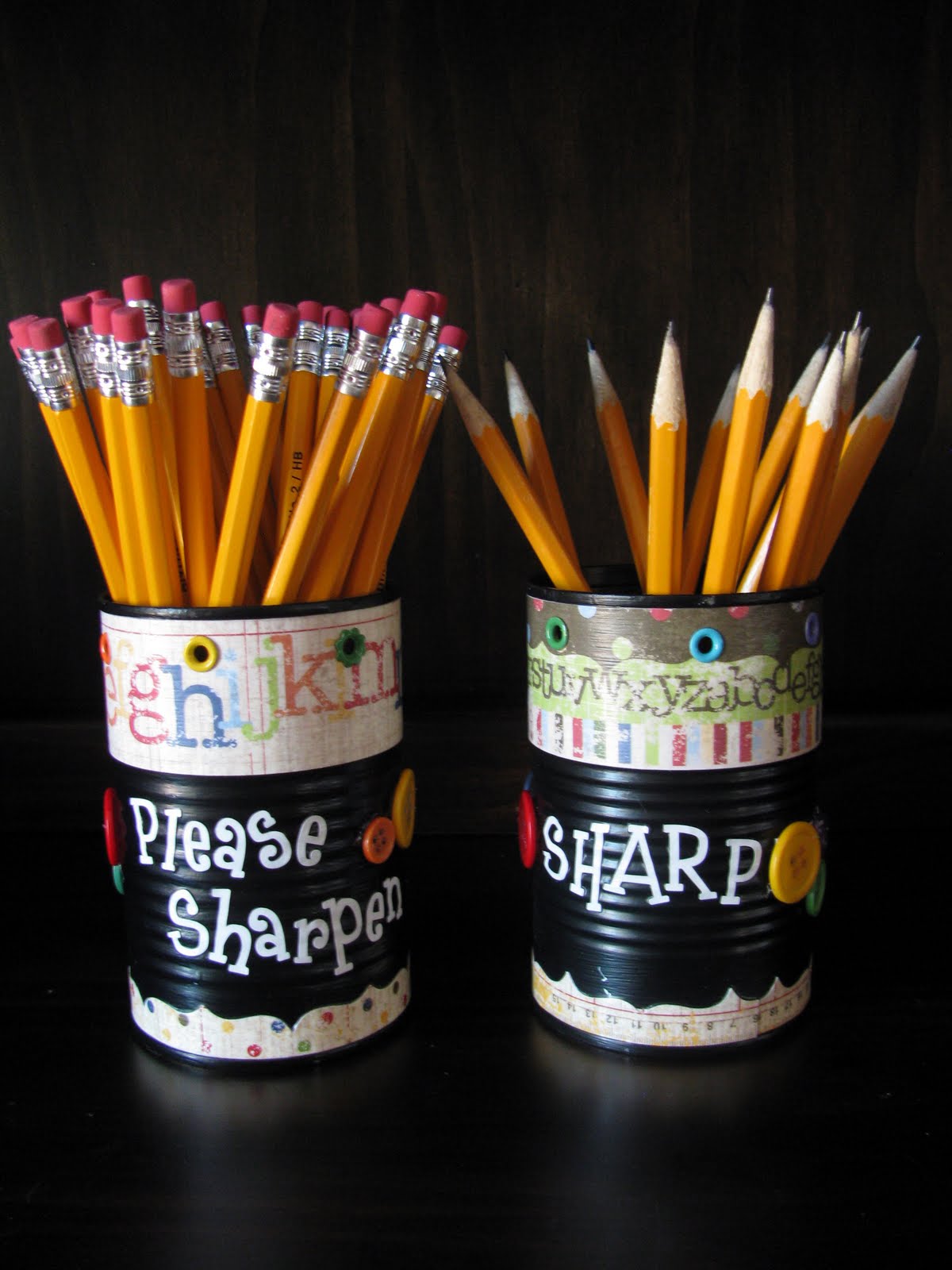 Controlling My Chaos: Recycled Cans Turned Pencil Containers for School