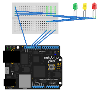 Traveling Tech Guy Code: 1st Netduino Project: Traffic Light