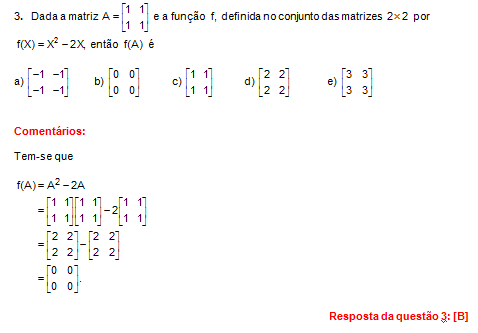 matematicaventura: Dada a matriz e a função definida no conjunto das ...