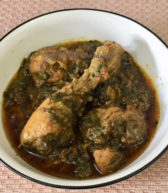 Shobha's Food Mazaa: PALAK MURGH / PALAK CHICKEN / CHICKEN CURRY WITH ...