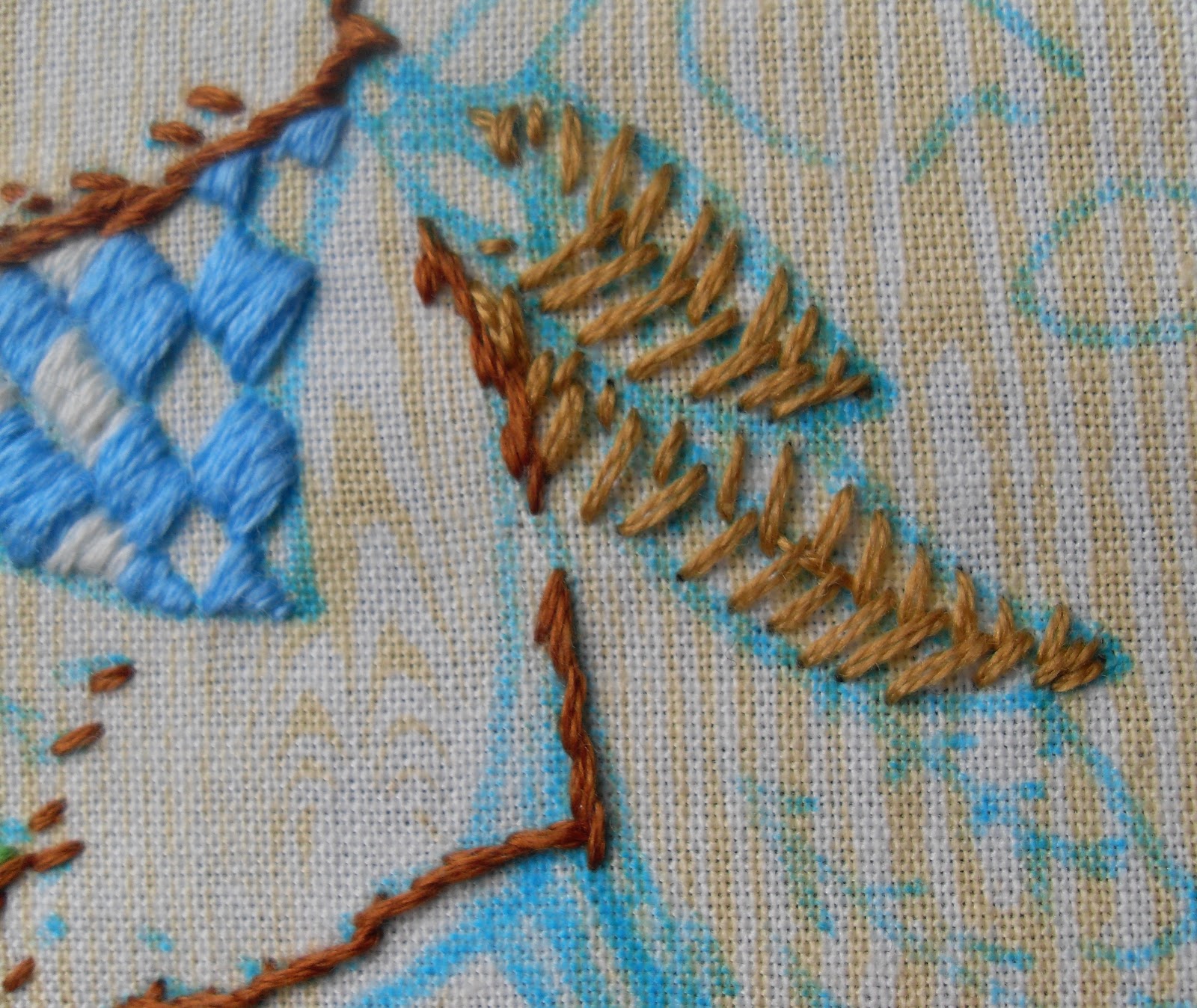 Follow the White Bunny: Fishbone Stitch