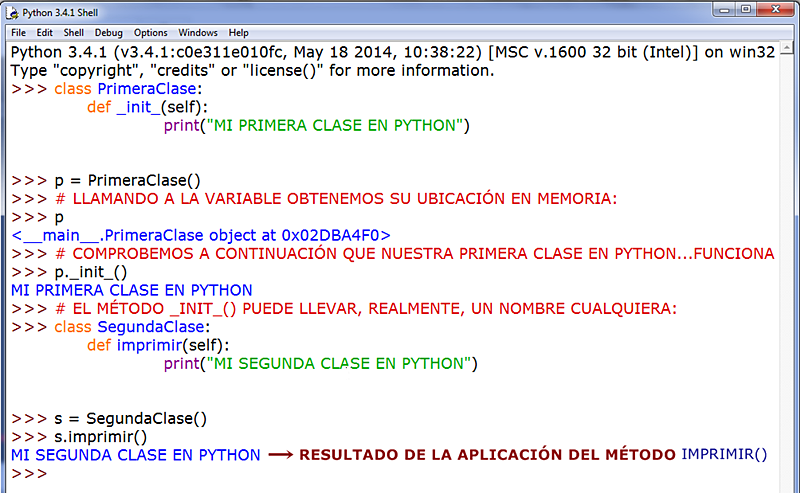 APRENDER A PROGRAMAR CON PYTHON: CLASES I