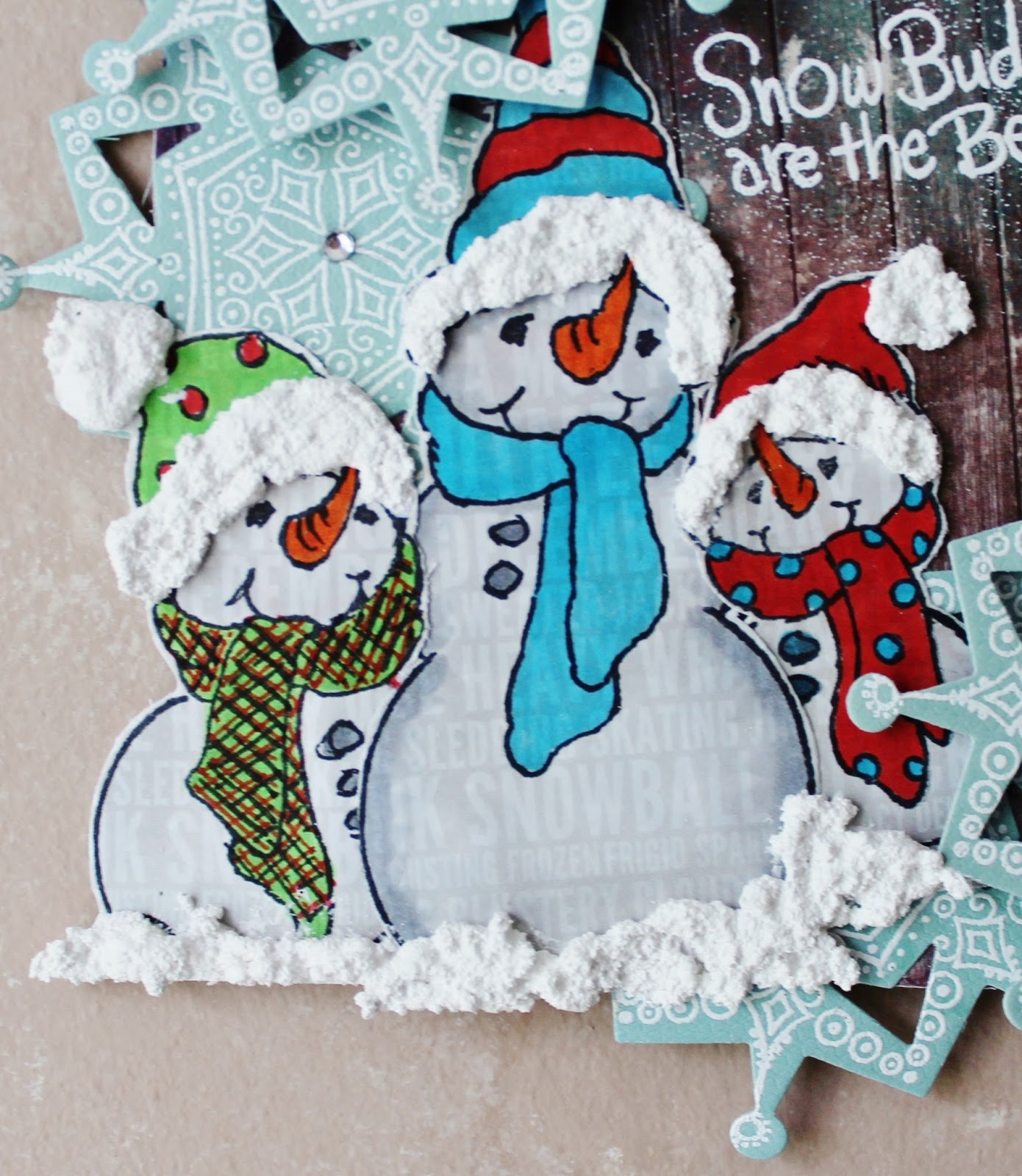 Pam Bray Designs: A Girl with Flair: Build Me A Snowman with Stampendous