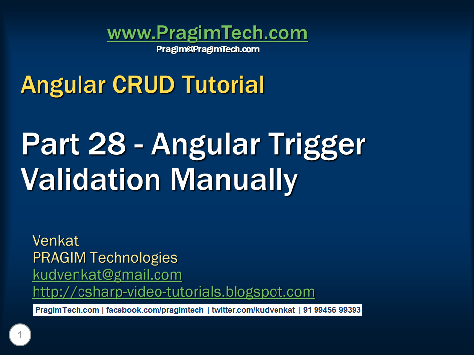 Sql Server Net And C Video Tutorial Angular Trigger Validation Manually Slides