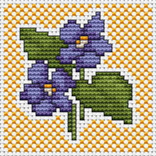 Free Cross Stitch Patterns : VIOLETS Free Cross Stitch Pattern