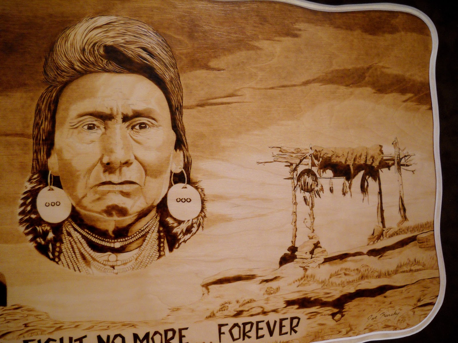Joes Woodburning: Chief Joseph art - Pyrography