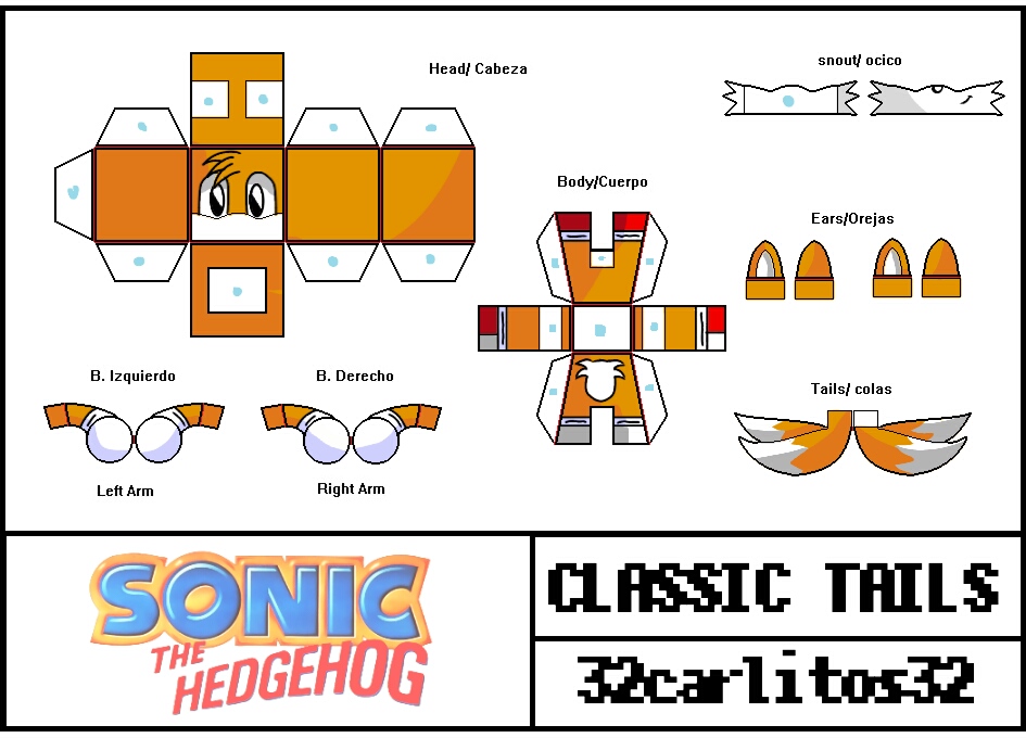 Classic Tails (papercraft #15/ Sonic the hedgehog)