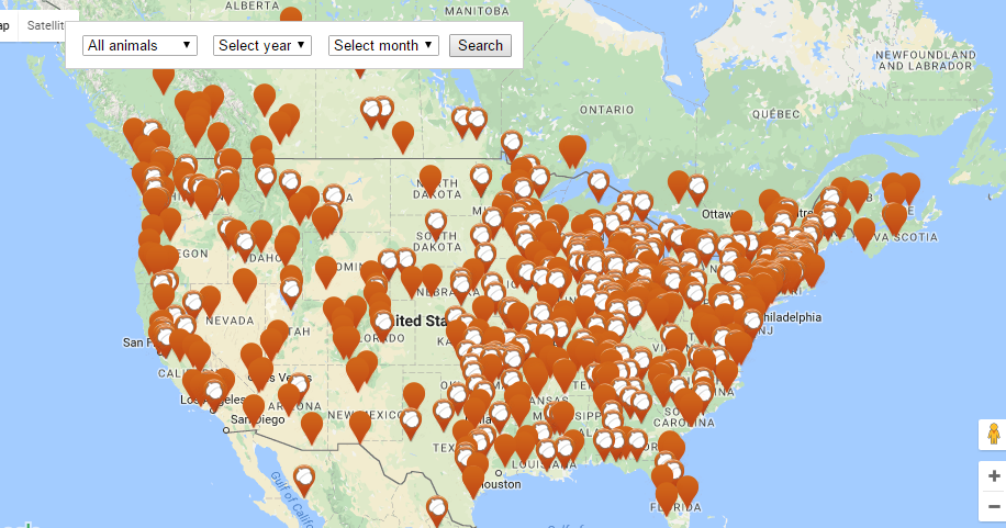 VA Viper: Map of power outages caused by squirrels, with bonus squirrel ...