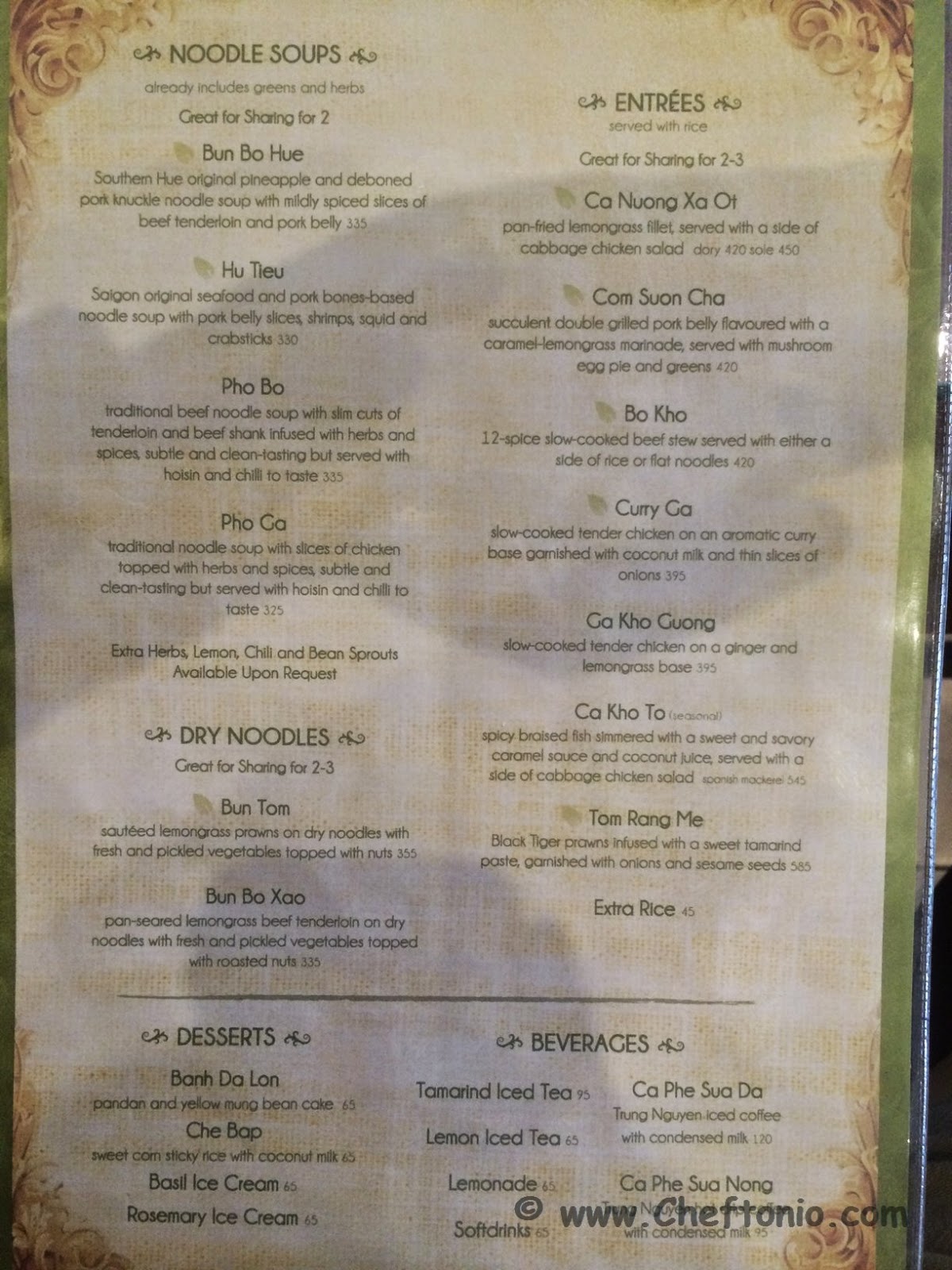 Bawai's Vietnamese Restaurant ~ Cheftonio's Blog