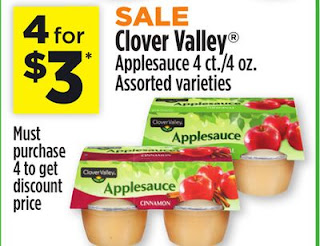 Dollar General: Clover Valley Applesauce 56 Cents Per 4-Pack!