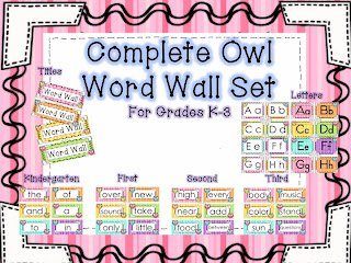 Second Grade Discoveries with Miss Bily: Complete Owl Word Wall