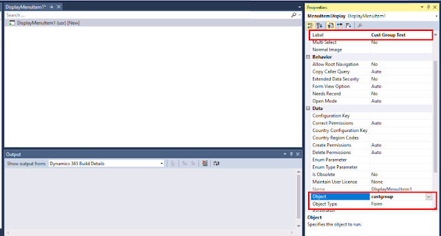 How to create menu and menu item in dynamics 365?