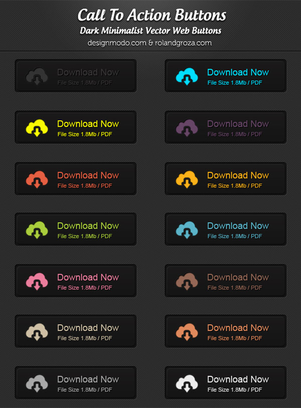 Pack de excelentes botones en formato (PSD) - JosArts | Blog