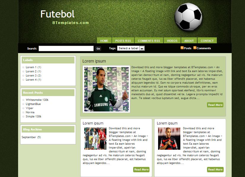 Desain Web Sekolah Sepak Bola Keren - Buat Website Blogspot