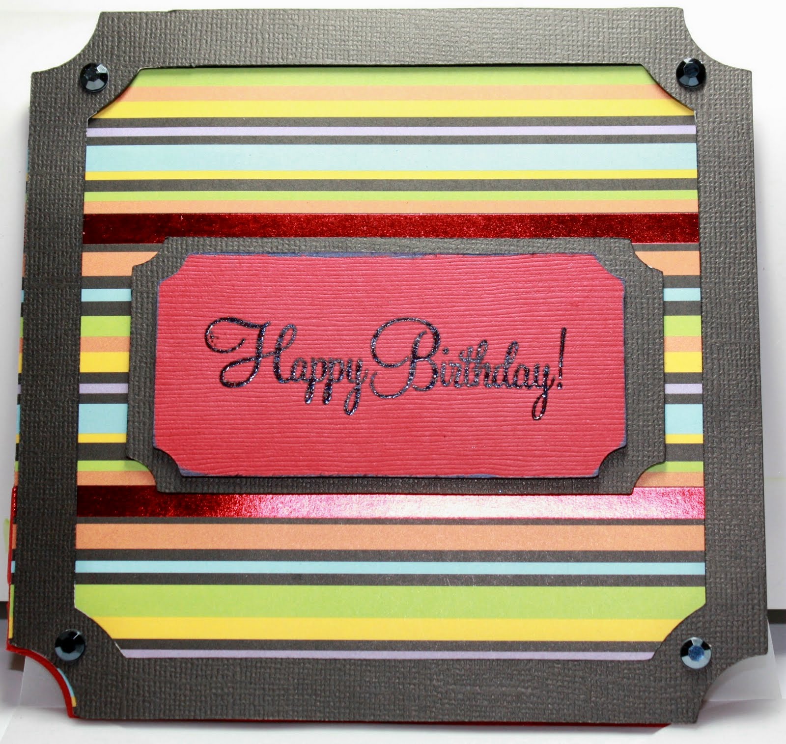 Pink Lady's Paradise: Birthday Stripe Card