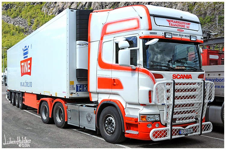 SCANIA: Norsk Scania V8 Markussen Transport AS Harstad ''TINE''