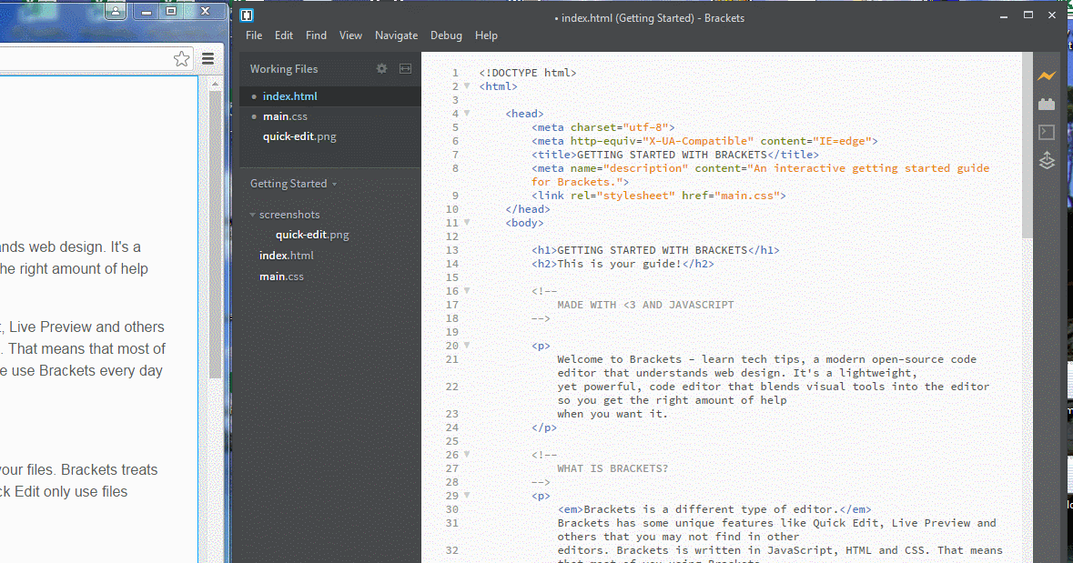 Tips Best Ide Tool For Html Css Javascript Front End Developer 2016 Brackets Learn Tech