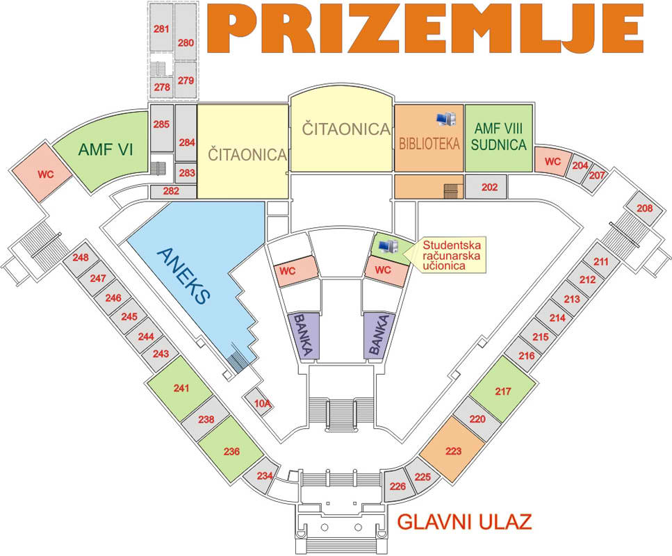 Pravni fakultet UB: MAPA FAKULTETA