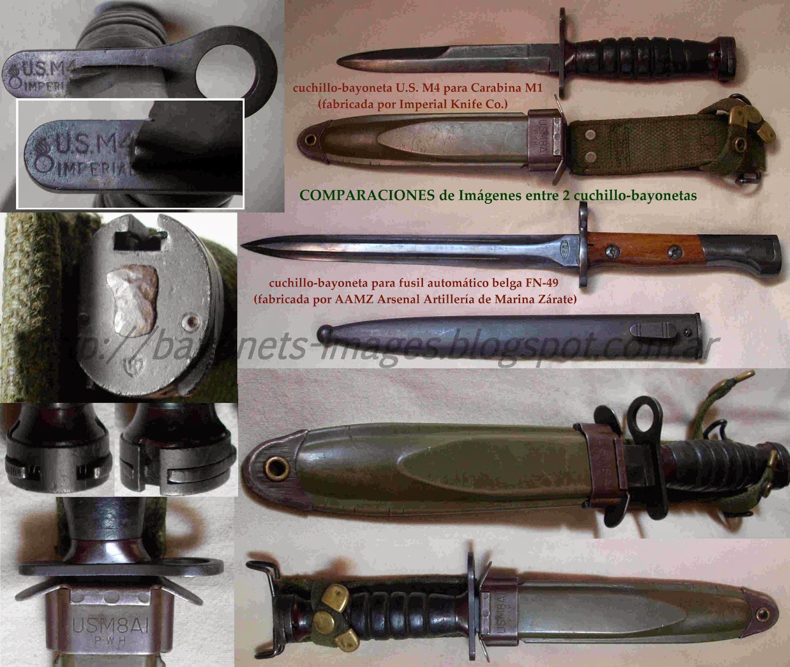Bayonetas antiguas y modernas acompañadas de sus imágenes: U.S. M4 ...