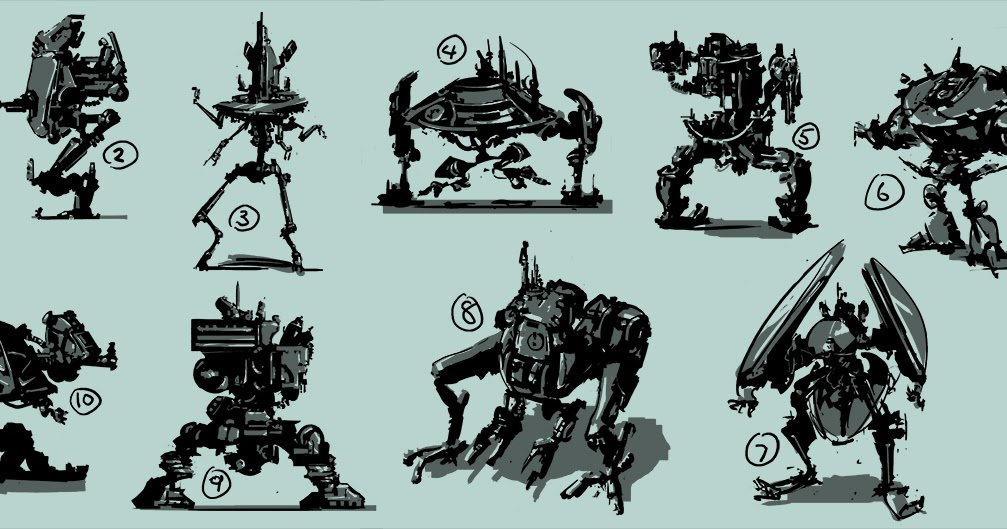 The Core Reactor: 2 legged mech designs